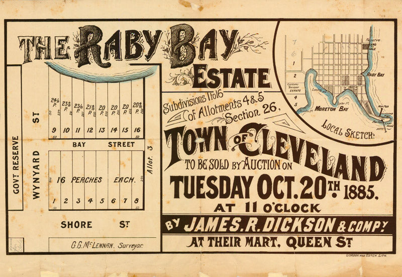 Poster Estate Map - Raby Bay Estate 1885 – Library Shop