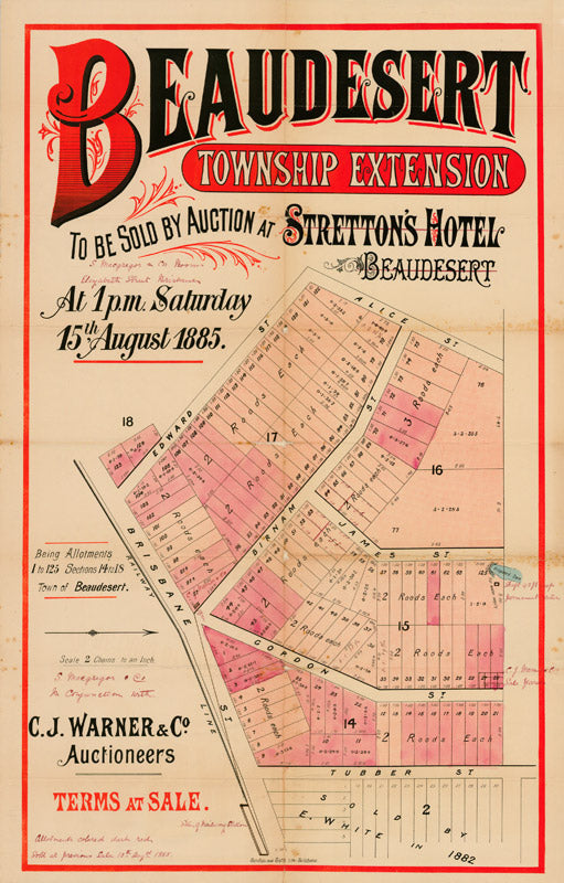Poster Estate Map - Beaudesert Township Extension Estate 1885 – Library ...