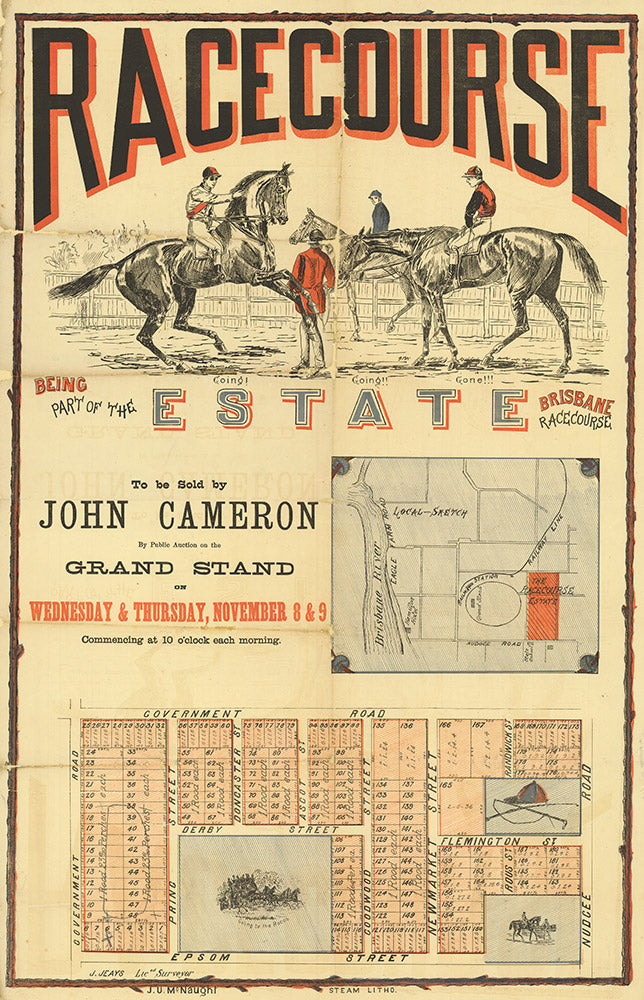 Poster Estate Map - Racecourse Estate, Hendra 1882 – Library Shop