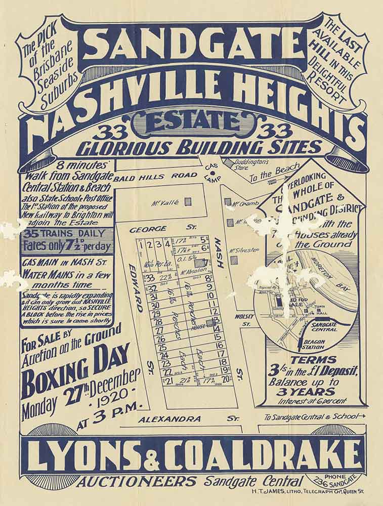 Poster Estate Map - Sandgate Nashville Heights 1920 – Library Shop