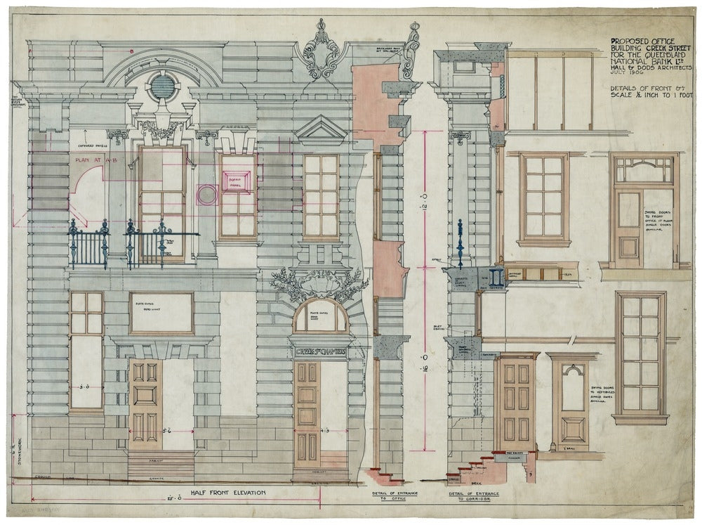Poster Blueprint Queensland National Bank Limited 1906 – Library Shop