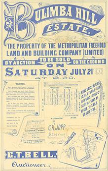 Poster Estate Map - Bulimba Hill Estate Bulimba, 1888 – Library Shop