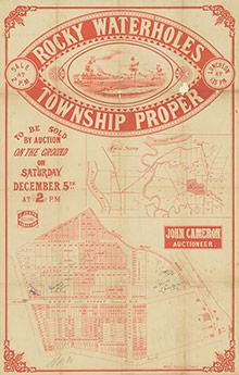 Poster Estate Map - Rocky Waterholes Township, Rocklea 1900s – Library Shop