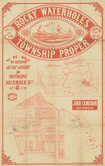Poster Estate Map - Rocky Waterholes Township, Rocklea 1900s – Library Shop
