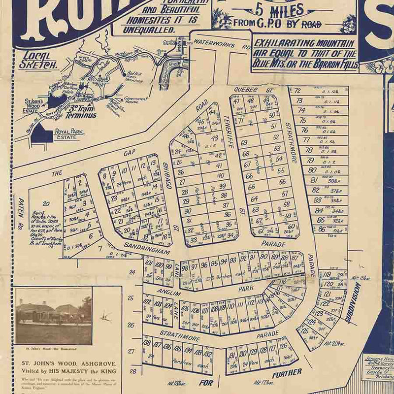 Poster Estate Map - Royal Park Estate, Ashgrove 1900's – Library Shop