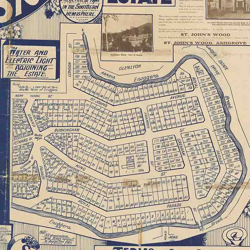 Poster Estate Map - Royal Park Estate, Ashgrove 1900's – Library Shop