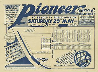Poster Estate Map - Pioneer Estate, Zillmere 1920 – Library Shop