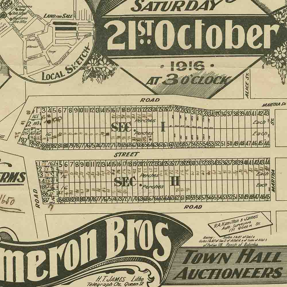 Poster Estate Map - Coorparoo Heights, Coorparoo 1916 – Library Shop