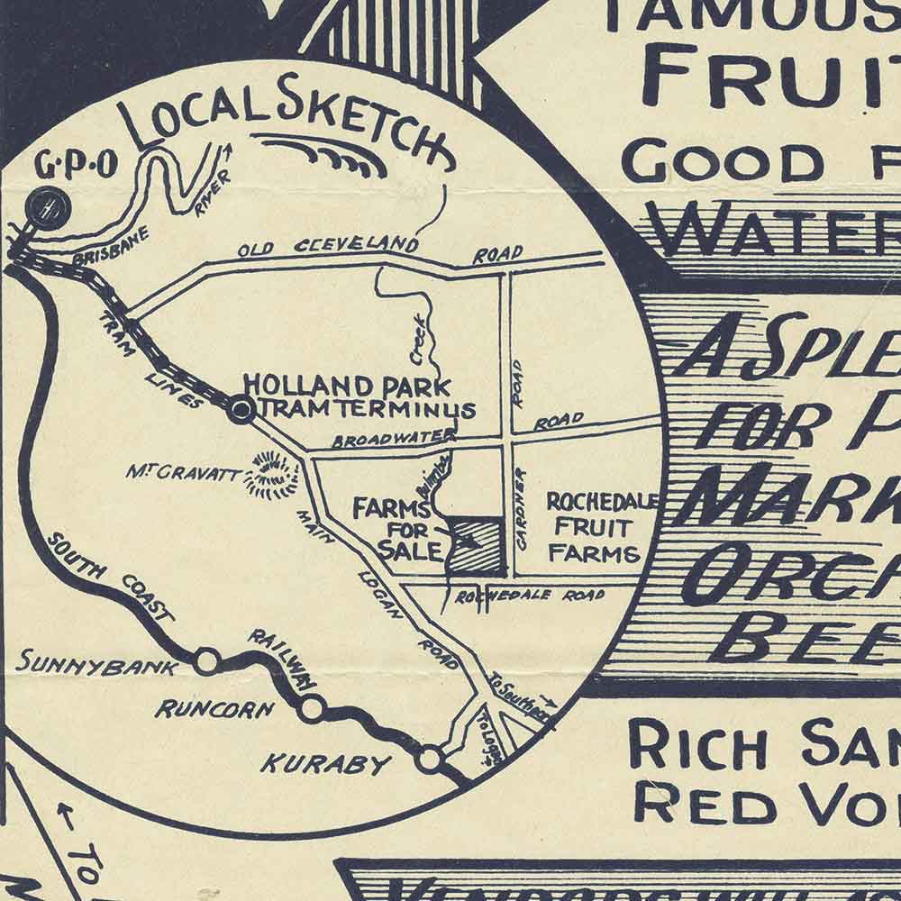 Poster Estate Map - Rochedale Fruit and Poultry Farmlets, Rochedale So ...