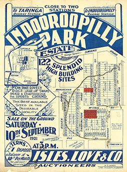 Poster Estate Map - Indooroopilly Park Estate 1921 – Library Shop