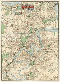 Poster Estate Map - Brisbane Suburbs 1912 – Library Shop