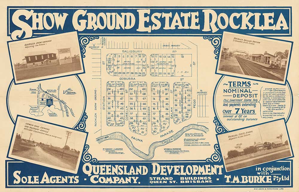 Poster Estate Map - Show Ground Estate, Rocklea 1900 – Library Shop