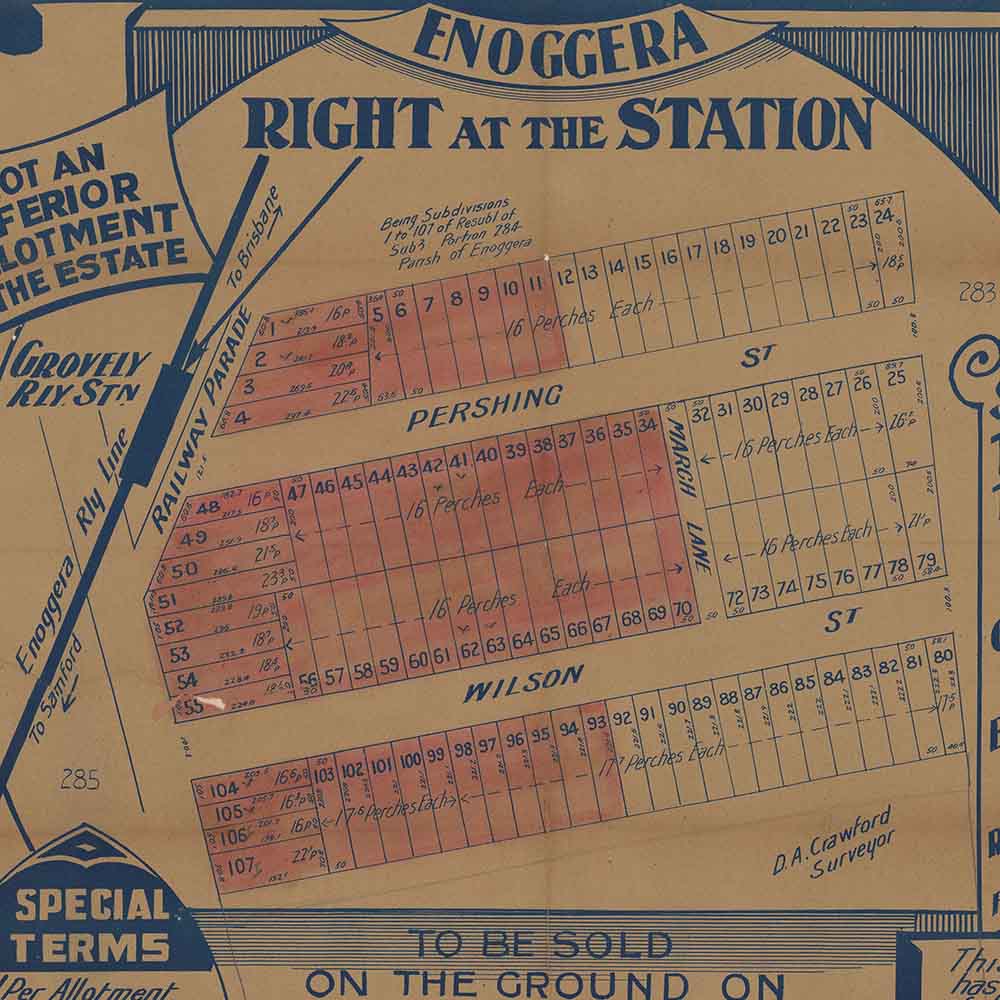 Poster Estate Map - Grovely Station Estate, Enoggera 1918 – Library Shop