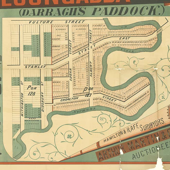 Poster Estate Map - East Woolloongabba Darragh's Paddock, 1886 ...
