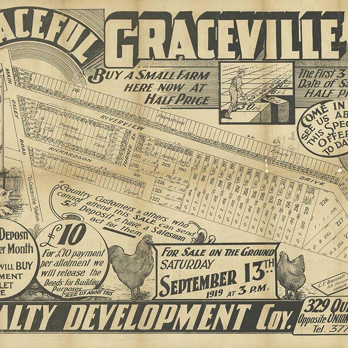 Poster Estate Map - Graceville Park, Chelmer 1919 – Library Shop
