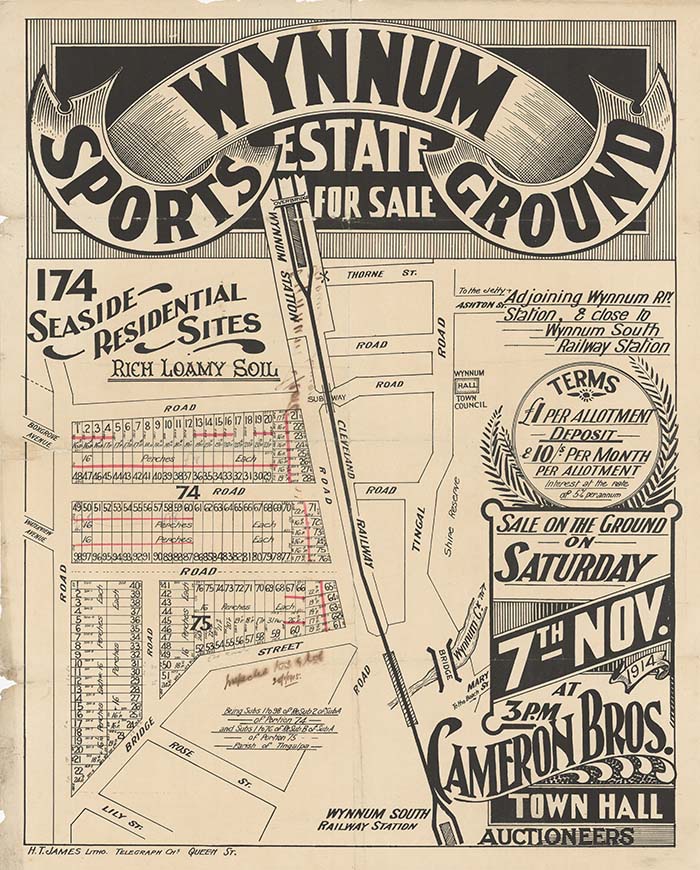 Poster Estate Map - Wynnum Sports Ground, 1914 – Library Shop