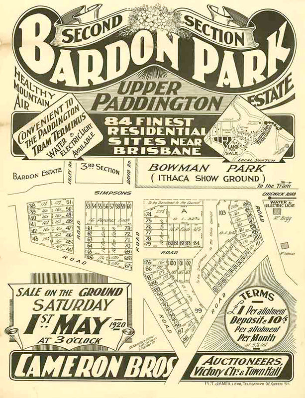 Poster Estate Map - Bardon Park Estate, Bardon 1920 – Library Shop