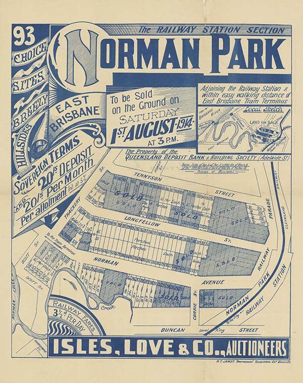 Poster Estate Map - Norman Park Railway 1914 – Library Shop